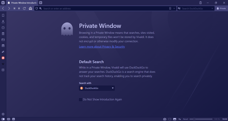 Vivaldi Private Windows - DigiExe